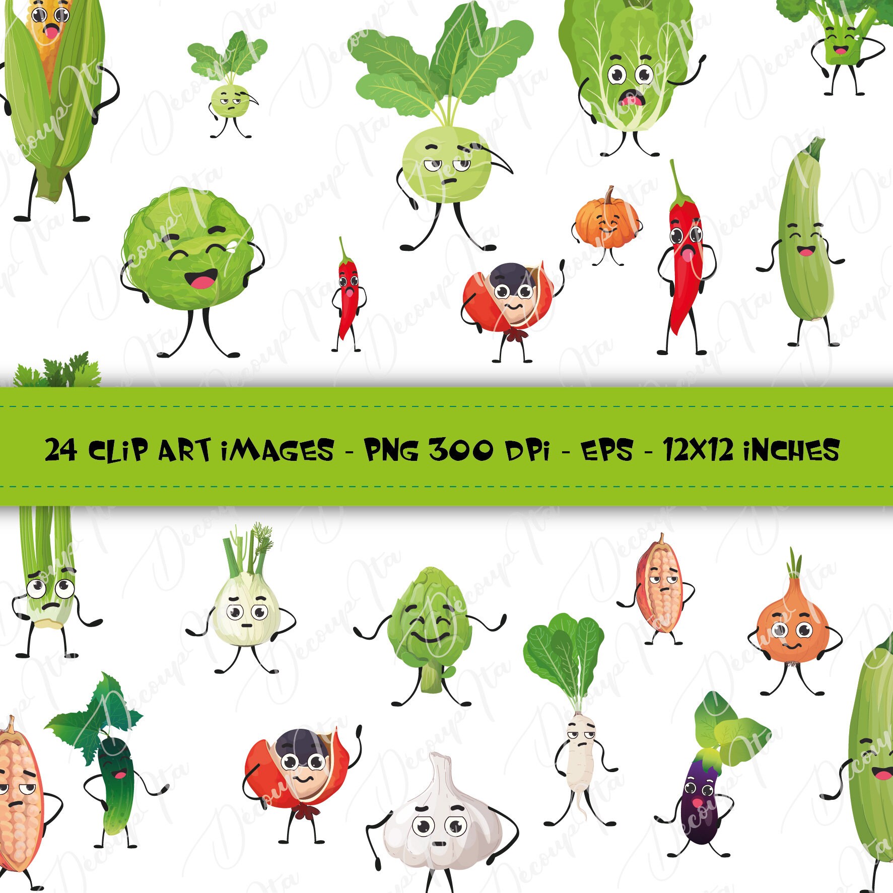 Set Cute Vegetable Characters Cartoon Mascot Personages Healthy Food ...