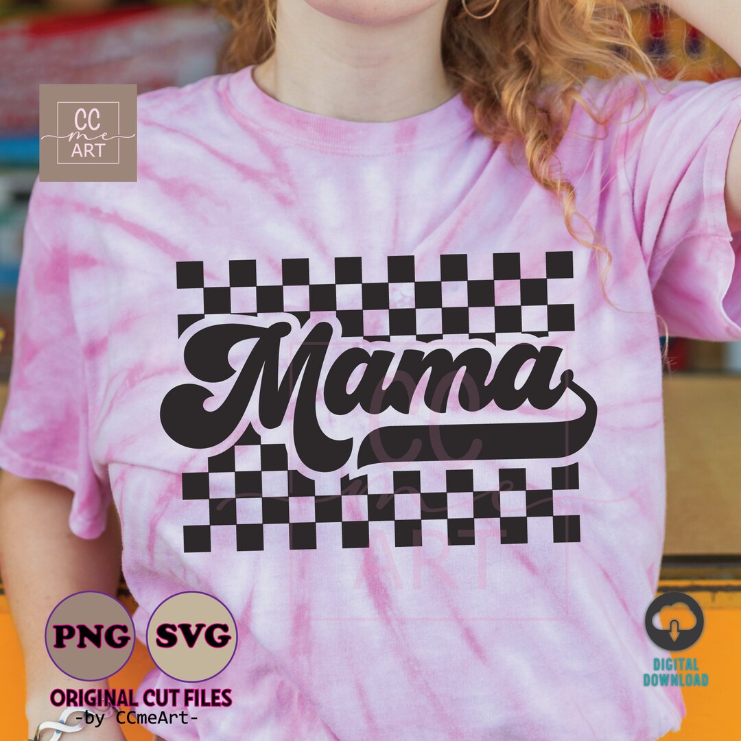 Retro Checkered Mama Png Svg, Mama Svg, Mom Life, Mom Svg, Mama Png ...