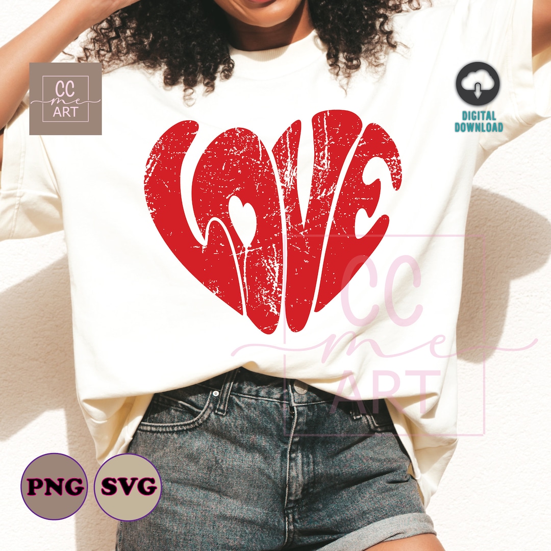 Retro Love Heart SVG | Retro Love Heart PNG | Retro Heart | Love Heart ...