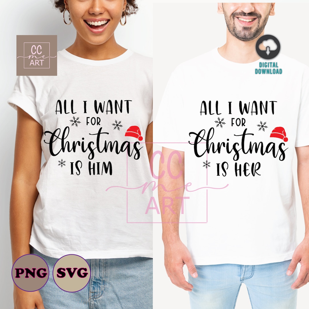 Christmas Couple Shirts SVG, PNG, Matching Christmas Svg, Cut File ...