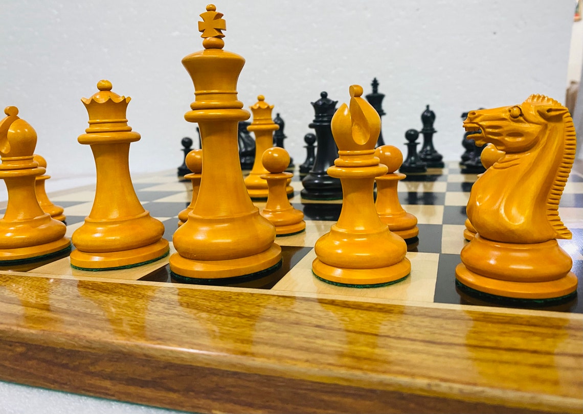 Reproduced 1849 Original Staunton Chess Pieces in Ebony Wood - Etsy