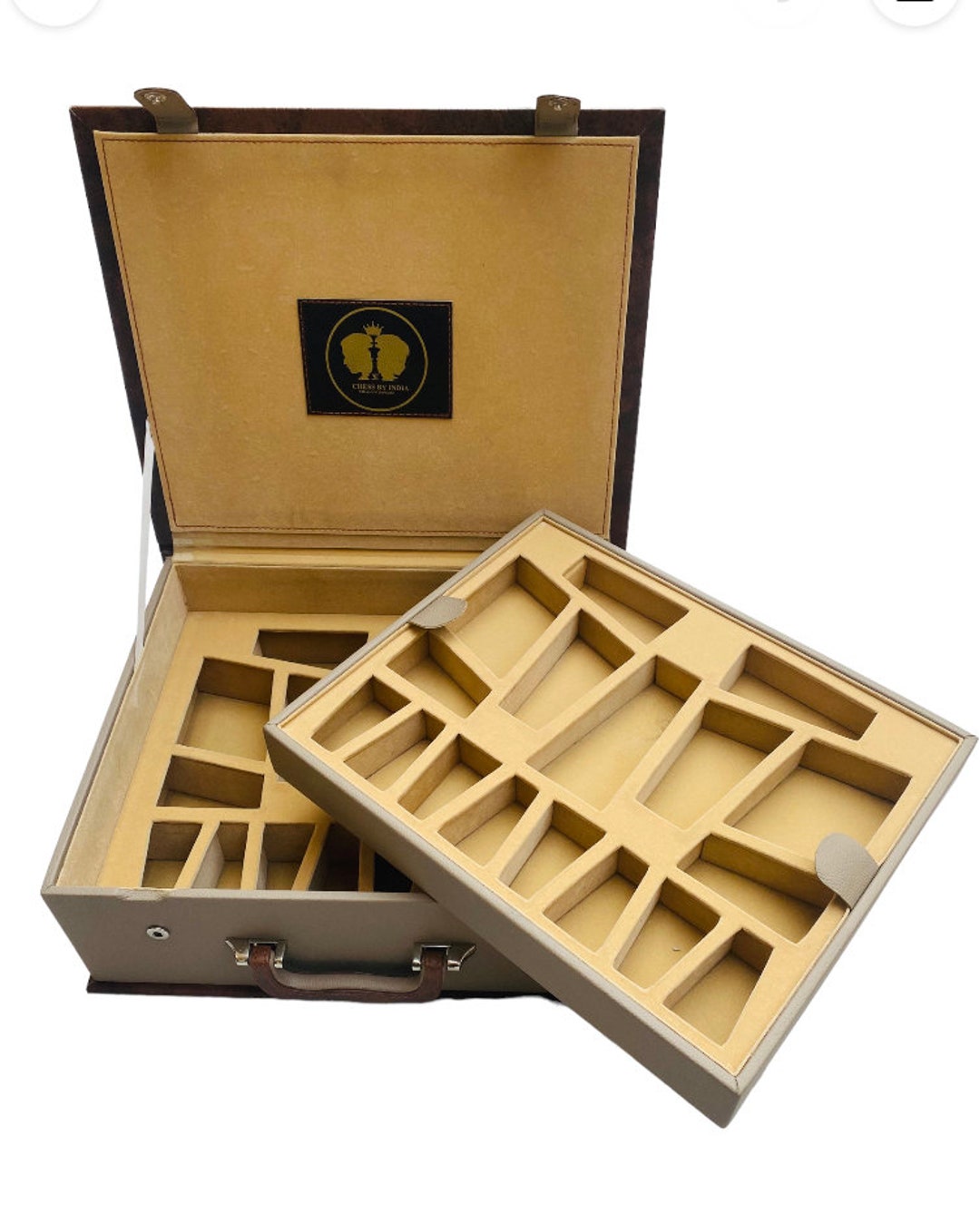 Super Luxury Twin Colour Leatherette Storage Box With Double Tray for 4 ...