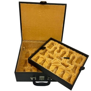 Black Leatherette Storage Box With Double Tray - Etsy