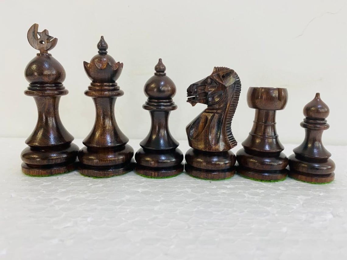 Islamic Series Wooden Chess Pieces in Rosewood 3.75 - Etsy