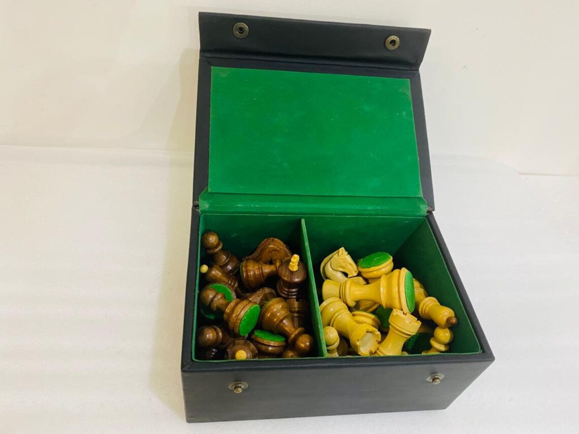 Leatherete Storage Box for Chess Pieces With Two Compartments | Etsy