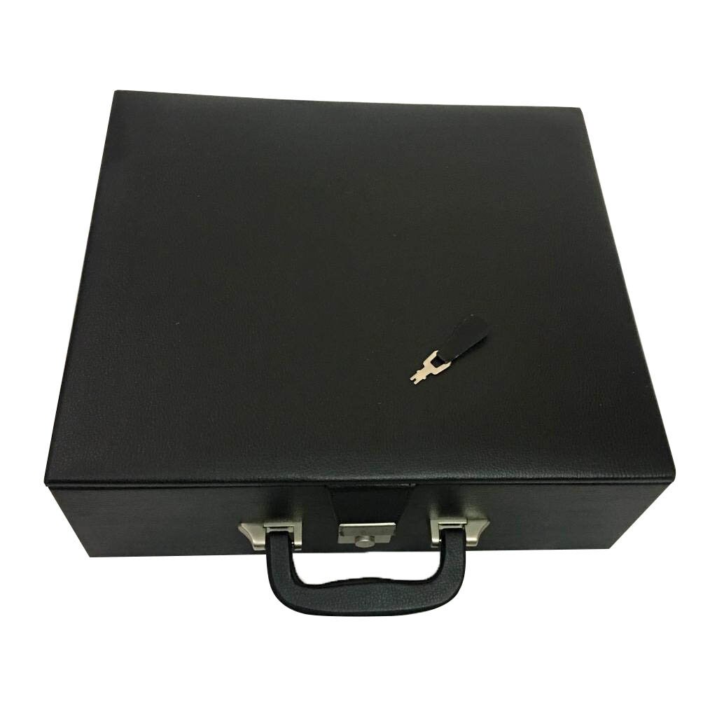 Black Leatherette Storage Box With Double Tray | Etsy