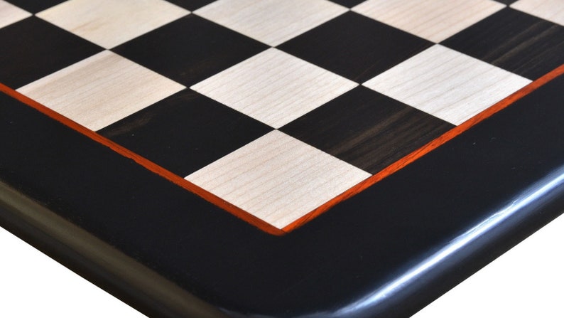 Ebony Wood Chess Board With Red Line 23"(60mm) - Etsy