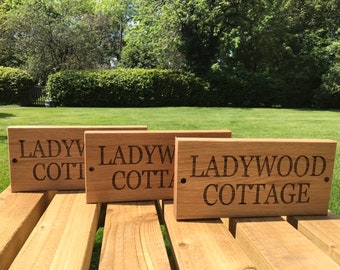 Personalised Painted Wooden Sign House Garden Outdoor Name Plaque ...