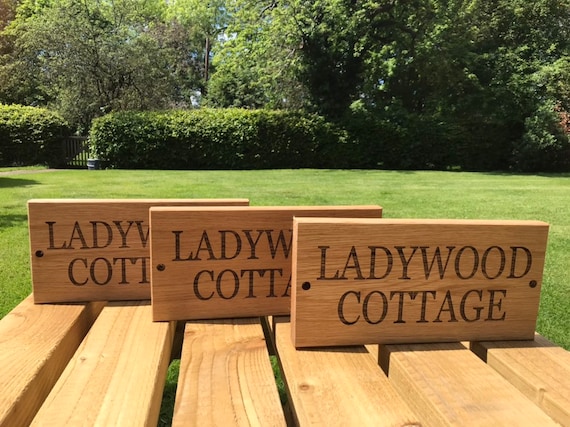 Custom Solid Wooden Oak House Name Sign | Etsy UK