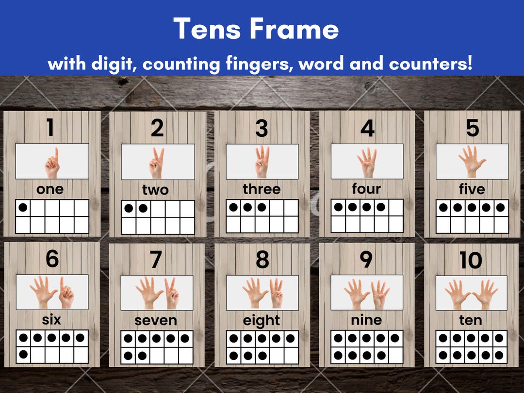 Tens Frame Number Cards Printable 0-10 Numeral Flash Cards Maths ...