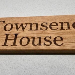 Custom Solid Wooden Oak House Name Sign | Etsy UK