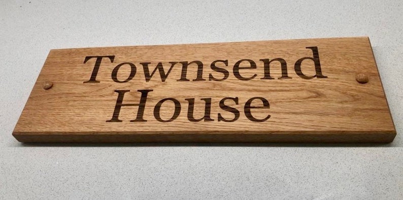 Custom Solid Wooden Oak House Name Sign | Etsy UK