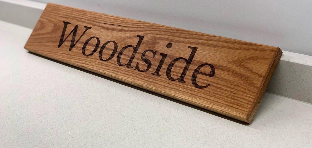 Custom Solid Wooden Oak House Name Sign - Etsy