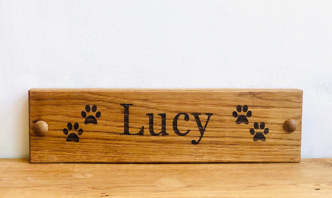 Dog Kennel Sign Engraved Solid Oak - Etsy