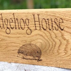 Hedgehog House Sign - Wooden Sign - Outdoor Hedgehog Plaque - Hedgehog ...