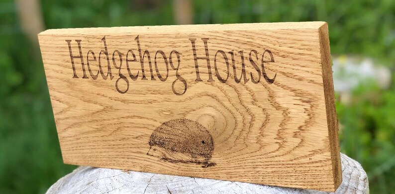 Hedgehog House Sign Wooden Sign Outdoor Hedgehog Plaque | Etsy
