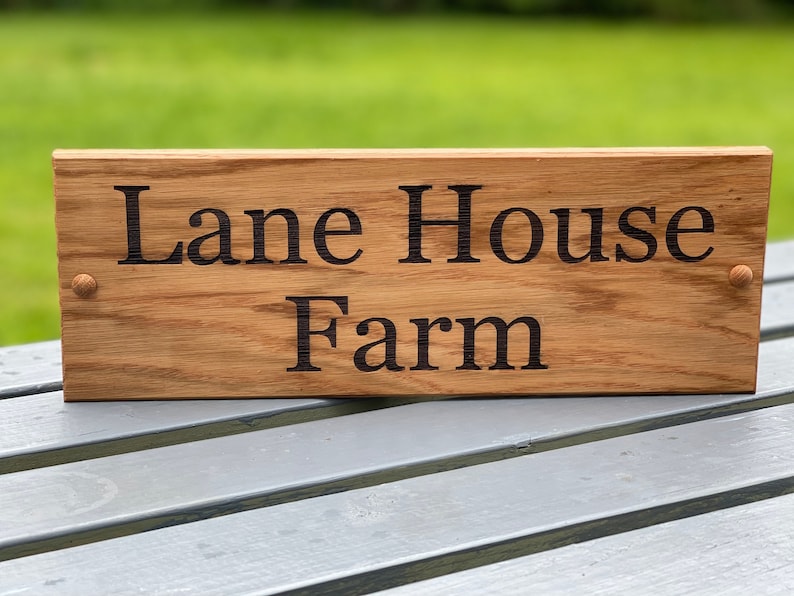 Custom Solid Wooden Oak House Name Sign - Etsy UK