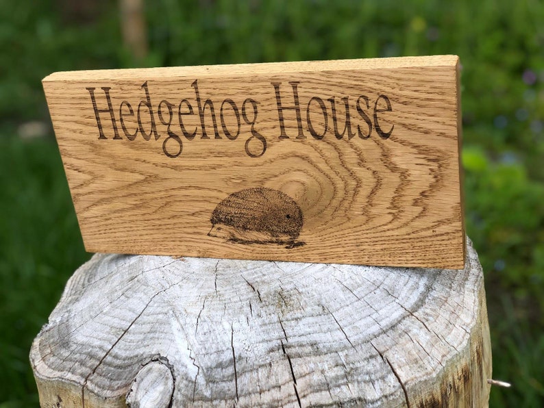 Hedgehog House Sign Wooden Sign Outdoor Hedgehog Plaque | Etsy