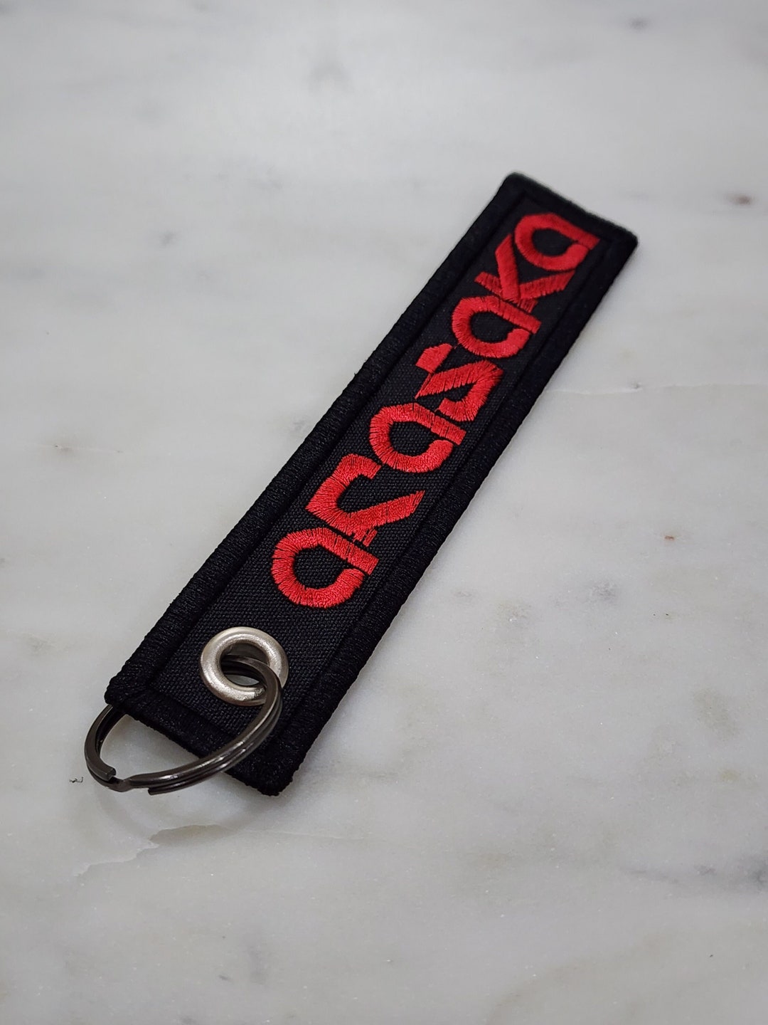 Cyberpunk Jet Tag Embroidered Keychain With Keyring - Etsy