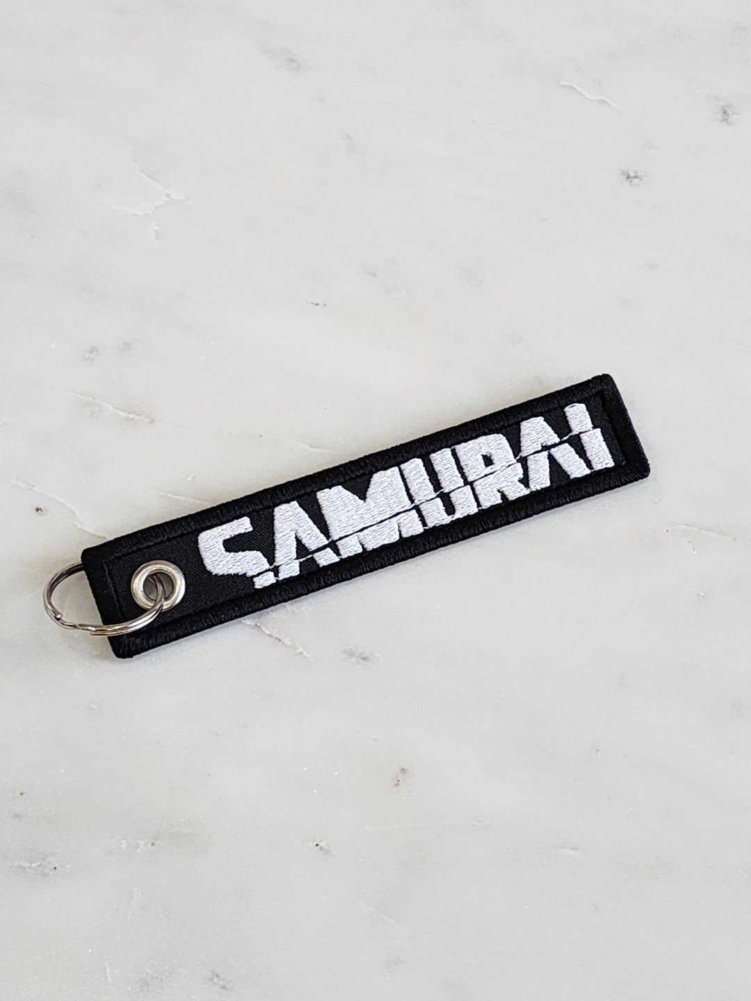 Cyberpunk Embroidered Keychain Jet Tag SAMURAI Accessory With Keyring ...
