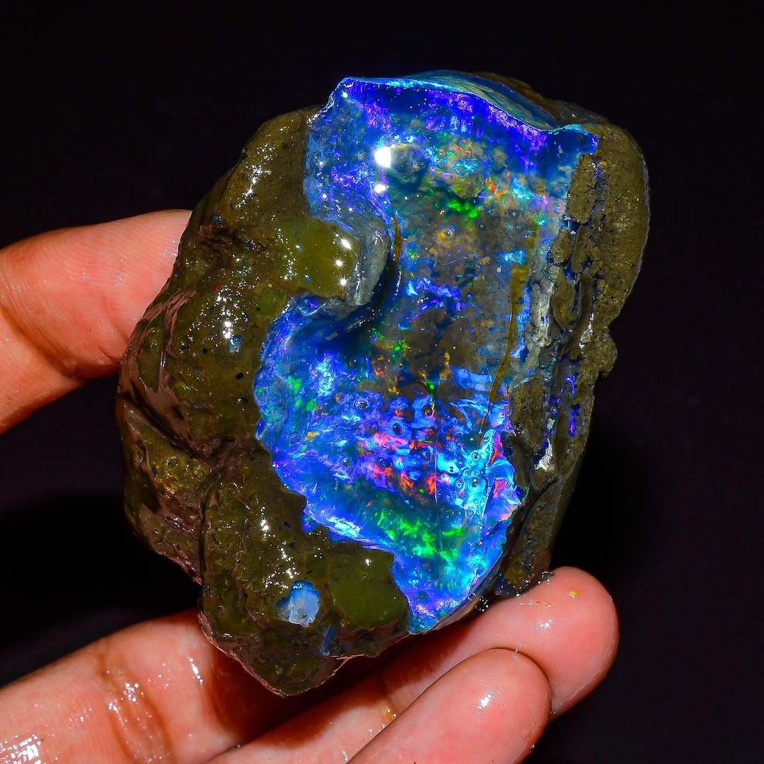 Opal Rough, Natural Multi Fire Ethiopian Opal Rough, Welo Fire Oil Opal ...