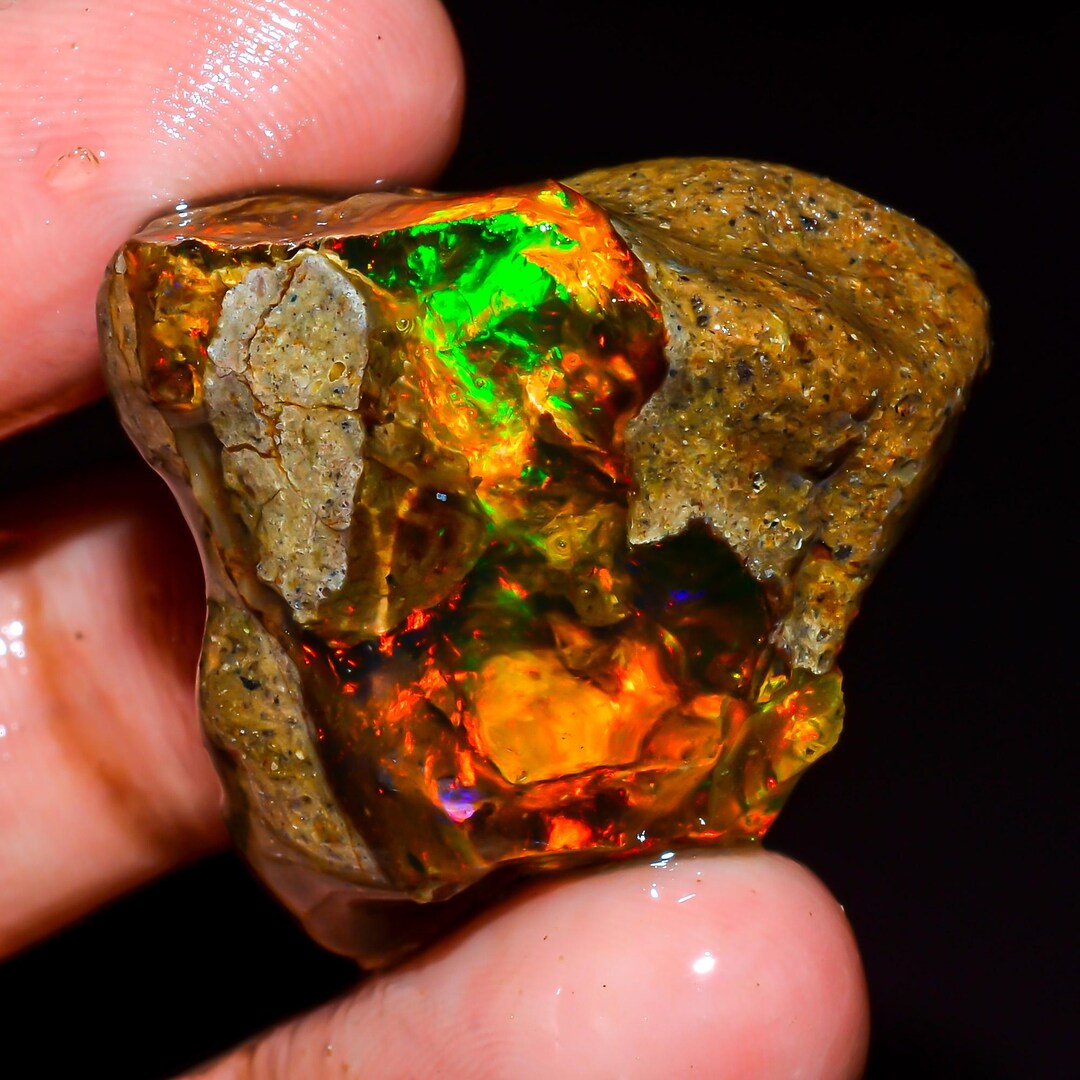 Opal Rough, Natural Ethiopian Opal Raw, Fire Opal Rough, Welo Fire Opal ...