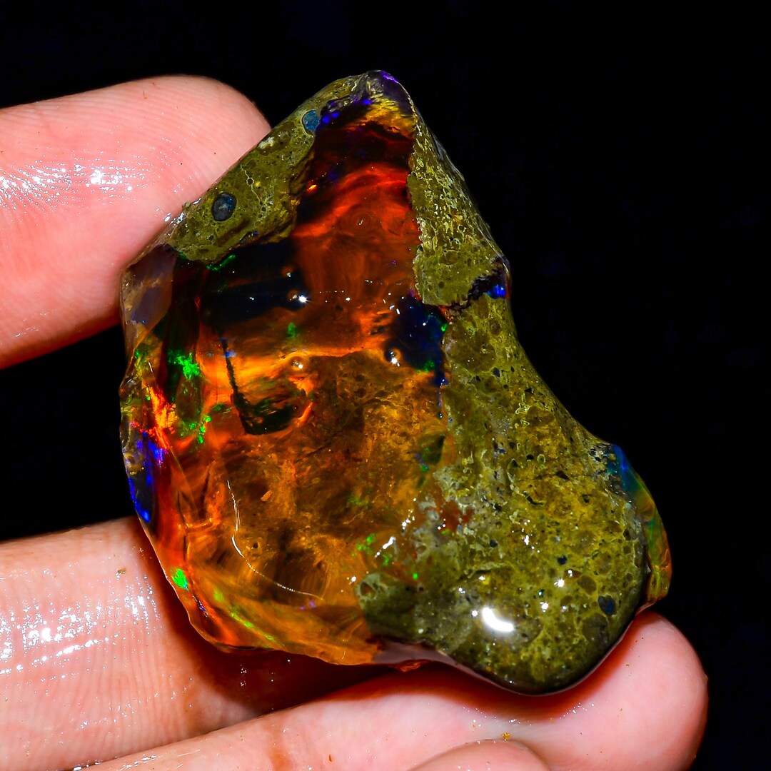 Opal Rough, Ethiopian Opal Raw, Multi Fire Opal Raw, Loose Gemstone Oil ...