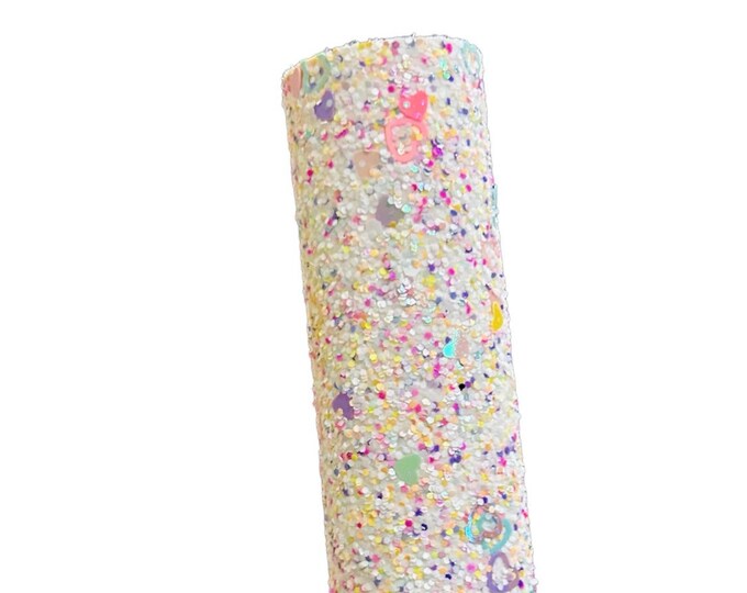 Confetti Heart Chunky Glitter Sheets, Rainbow Hearts Chunky Glitter ...