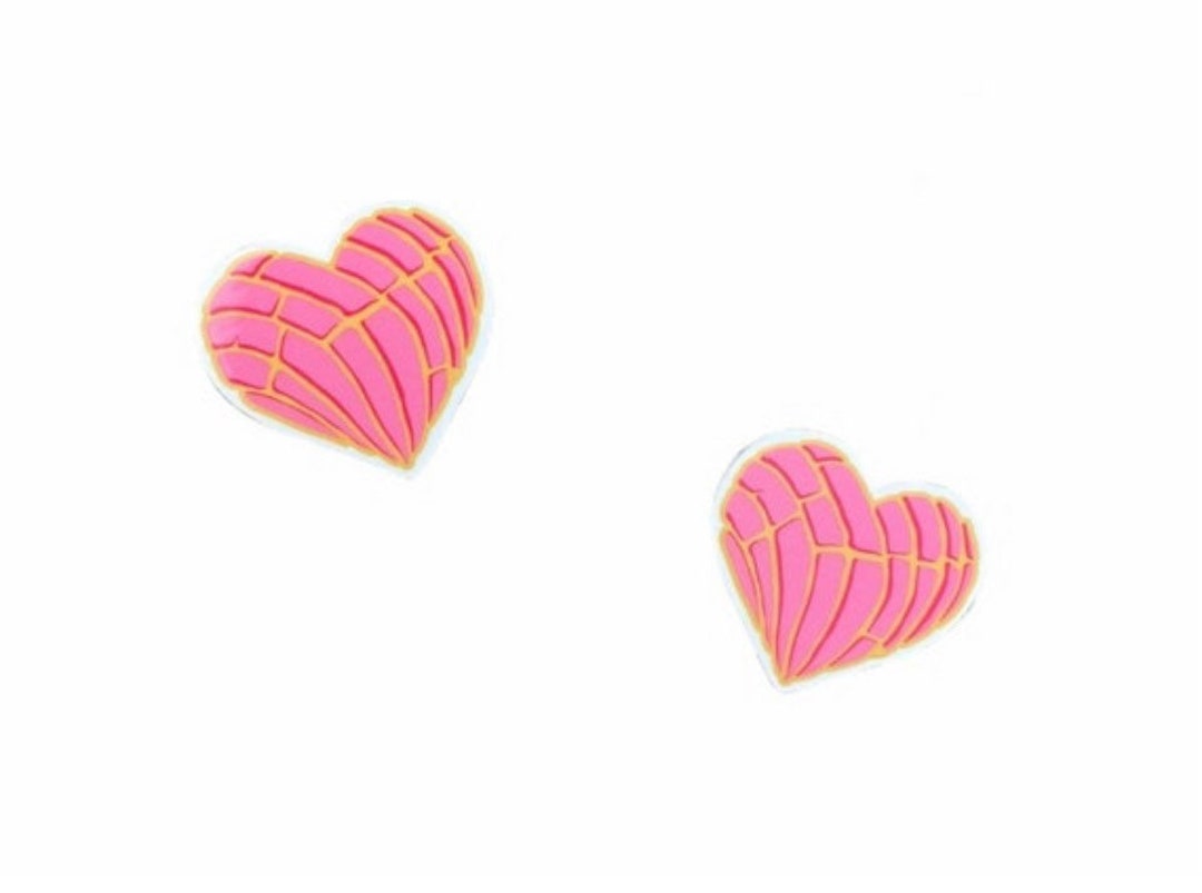 5 Pc. Mexican Concha Resin, Pan Dulce Heart Shaped, Printed Resin, Bow ...