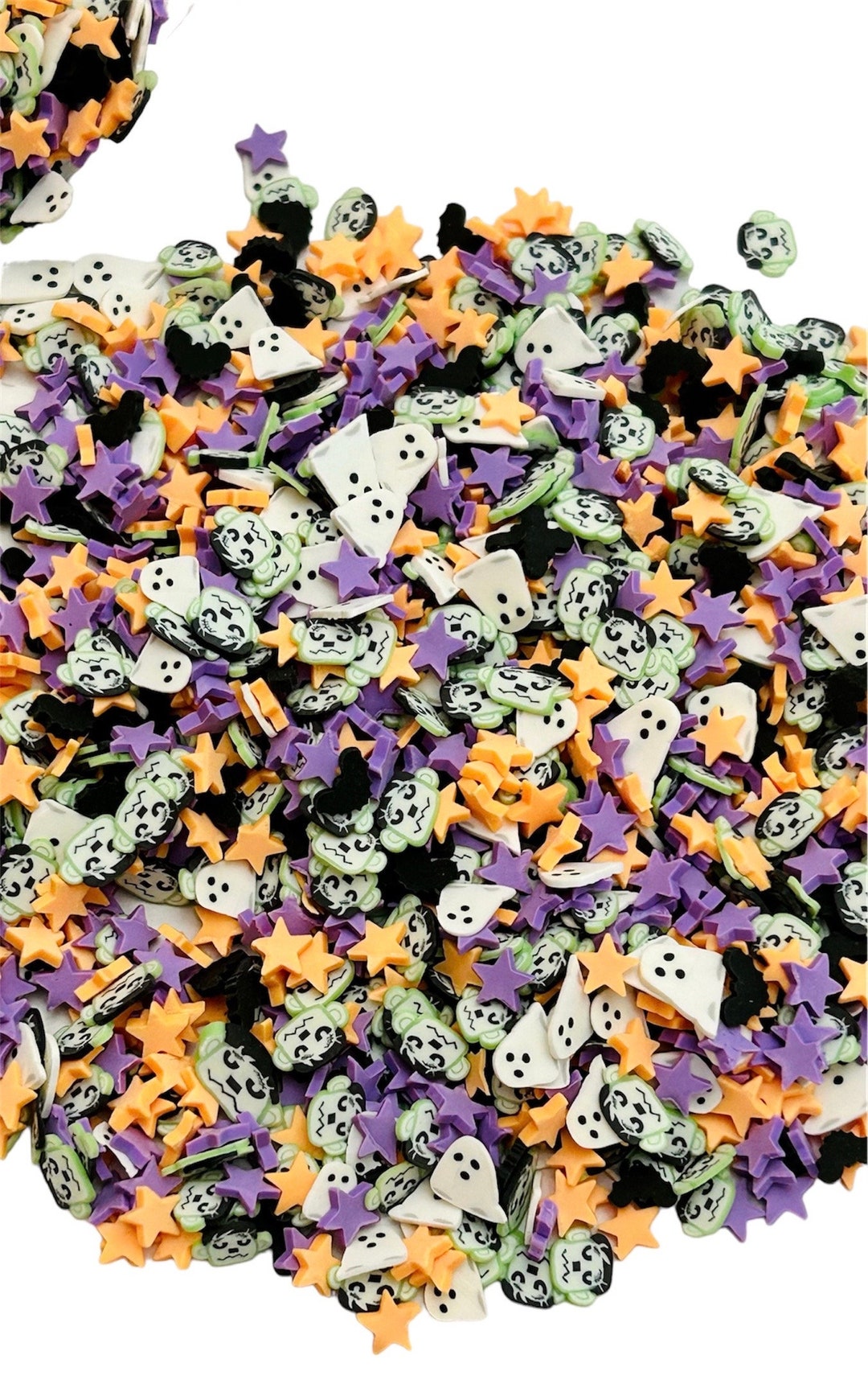 Halloween Ghosts Polymer Clay Sprinkles, Halloween Stars, Halloween ...