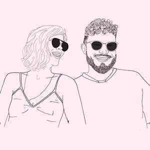 Custom Pair | Digital Line Drawing Portrait - Etsy