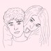 Custom Pair Digital Line Drawing Portrait - Etsy