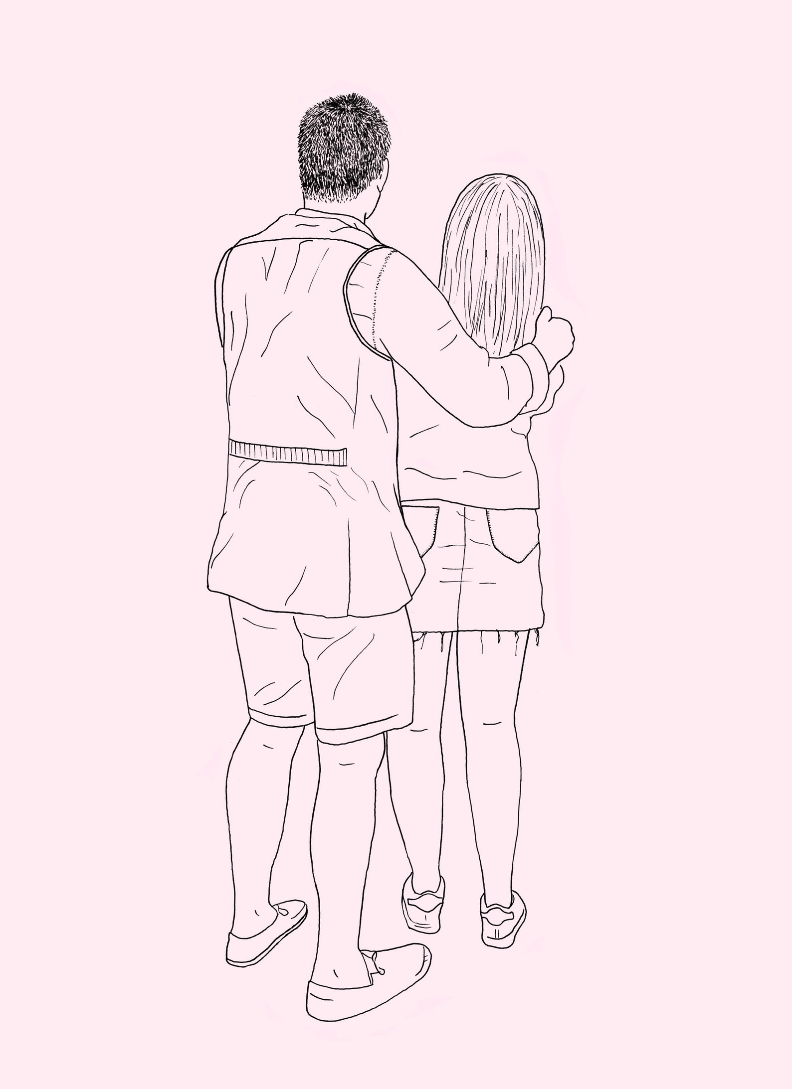 Custom Pair Digital Line Drawing Portrait - Etsy