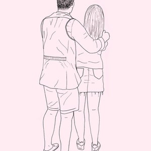 Custom Pair | Digital Line Drawing Portrait - Etsy