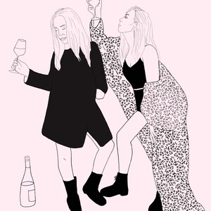 Custom Pair | Digital Line Drawing Portrait - Etsy