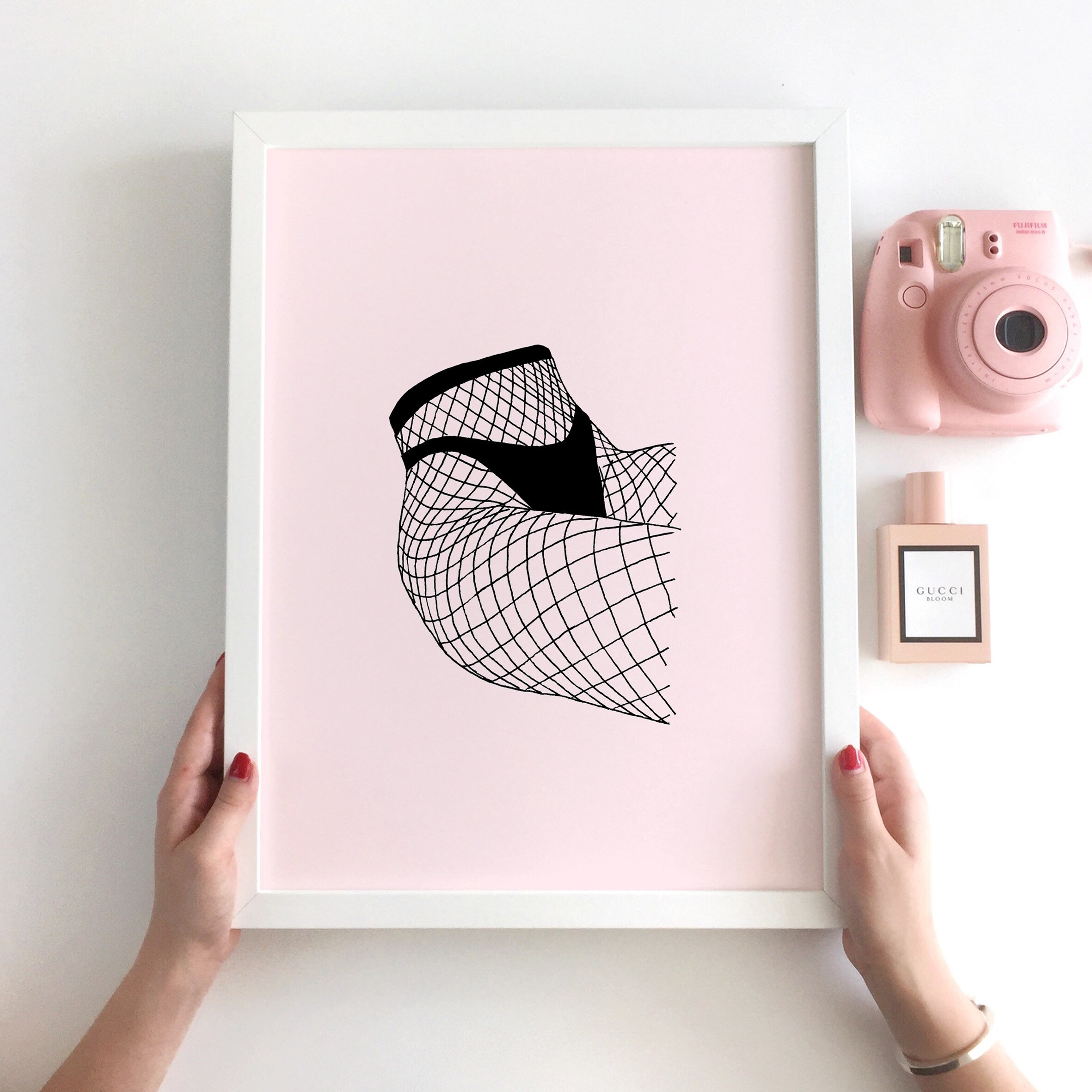 A4 Laying Fishnets Lingerie Print | Etsy