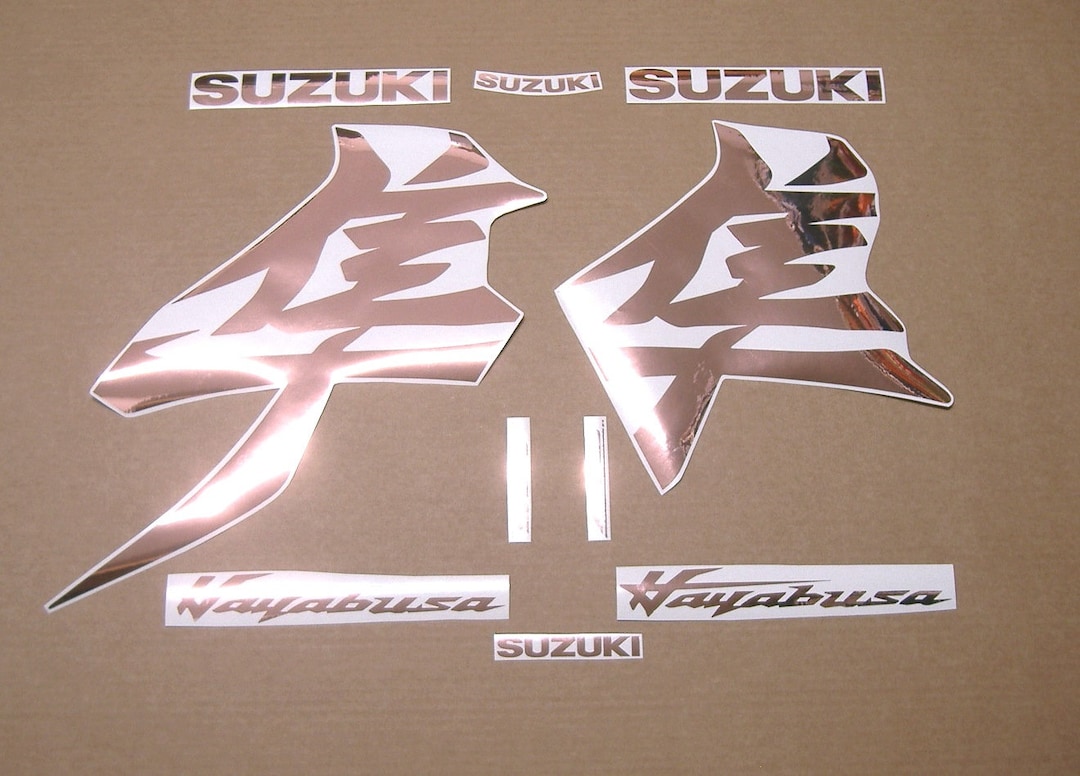 Suzuki Hayabusa 2021 Onwards Custom Chrome Rose Gold Replacement Decals ...