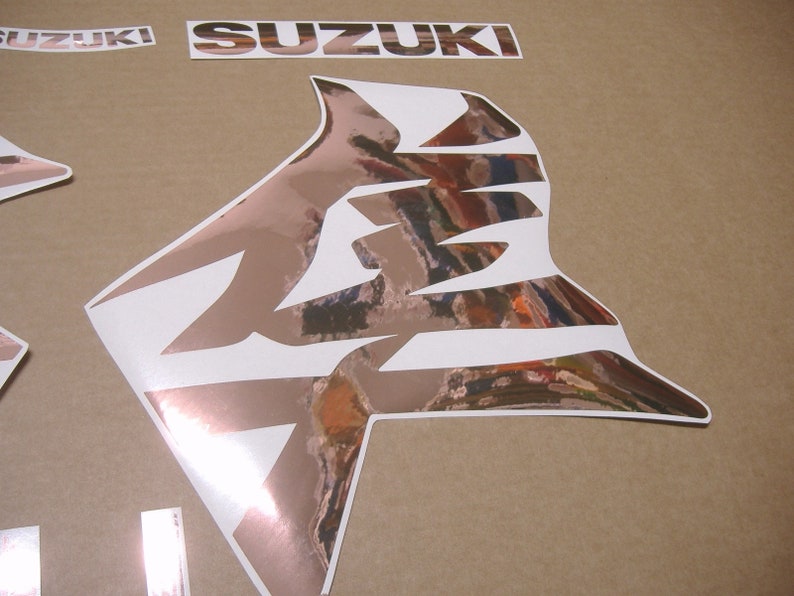 Suzuki Hayabusa 2021 Onwards Custom Chrome Rose Gold Replacement Decals ...