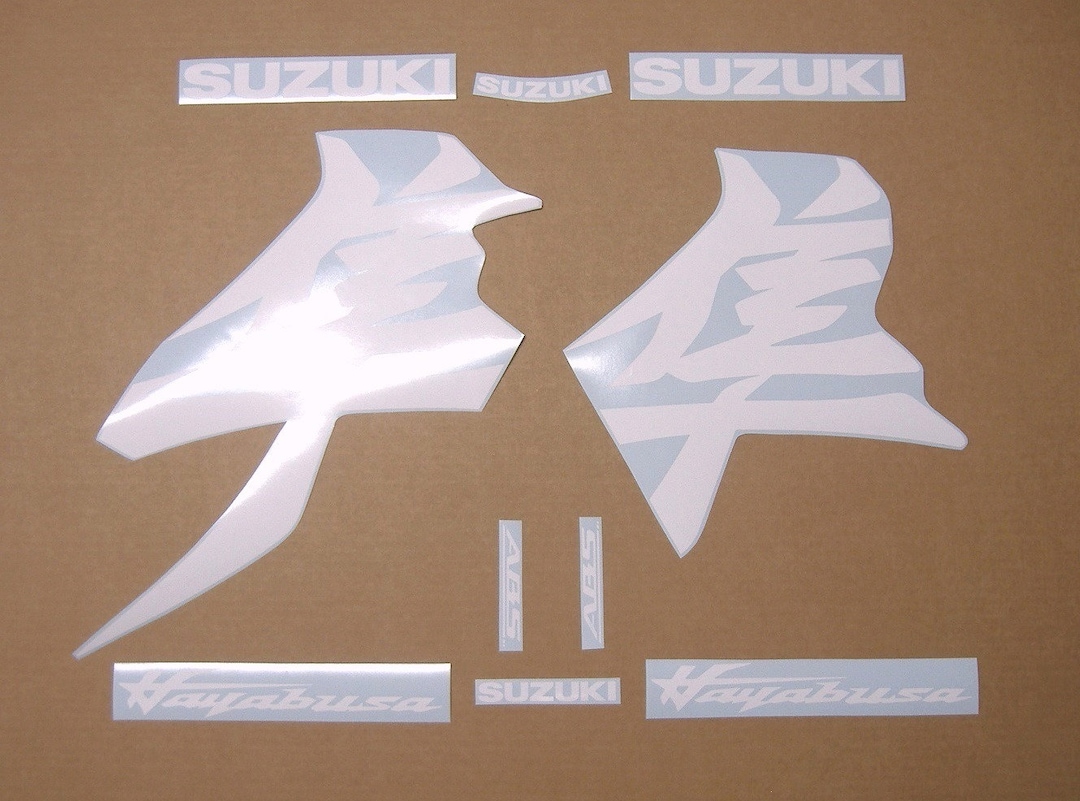 Suzuki Hayabusa 2021 - Onwards Custom White Color Decals Set Stickers ...