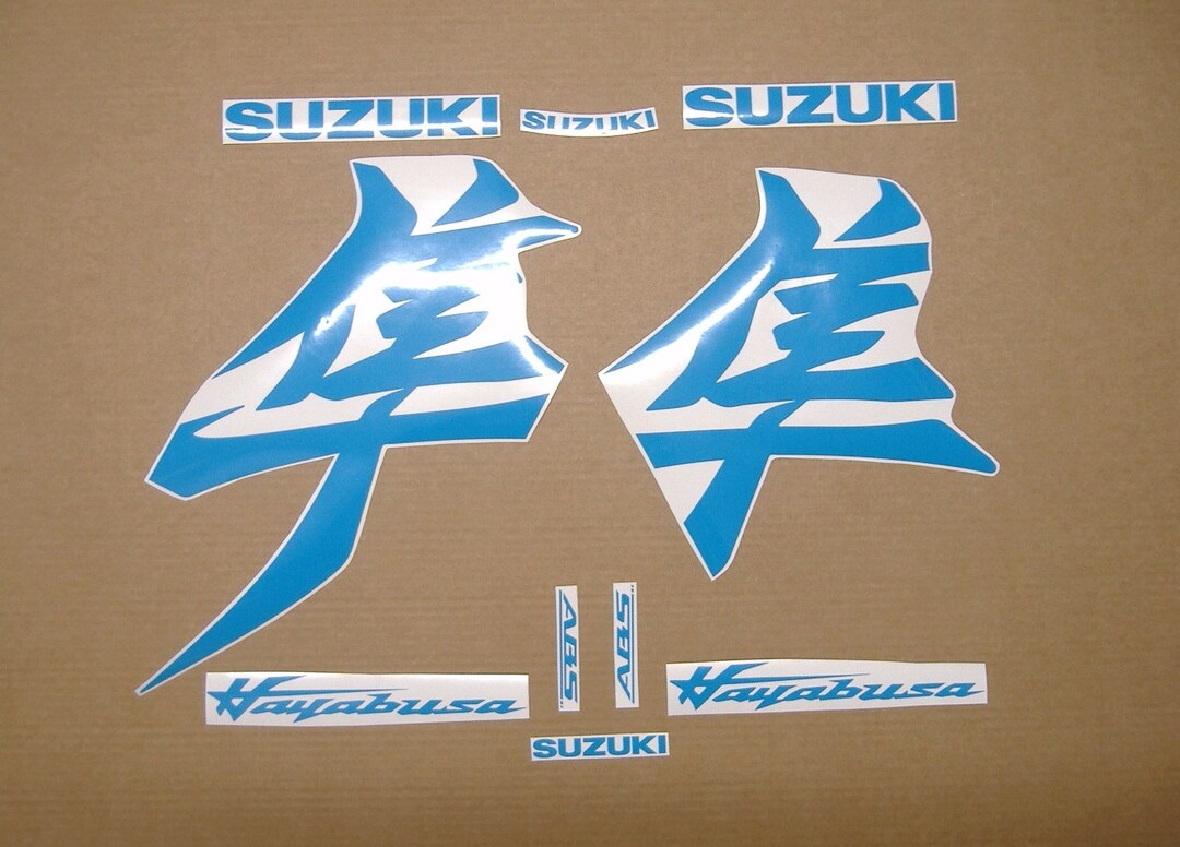 Suzuki Hayabusa 2021 - Onwards Custom Light Blue Color Decals Set ...