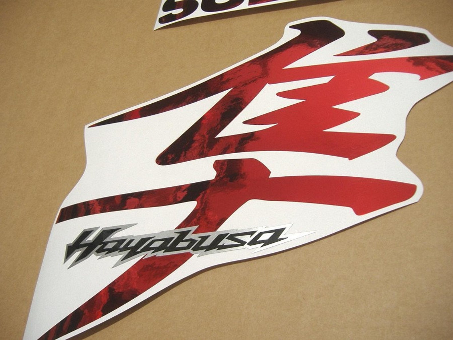 Suzuki Hayabusa GSX1300R Chrome Red Custom Replacement Decals Set ...