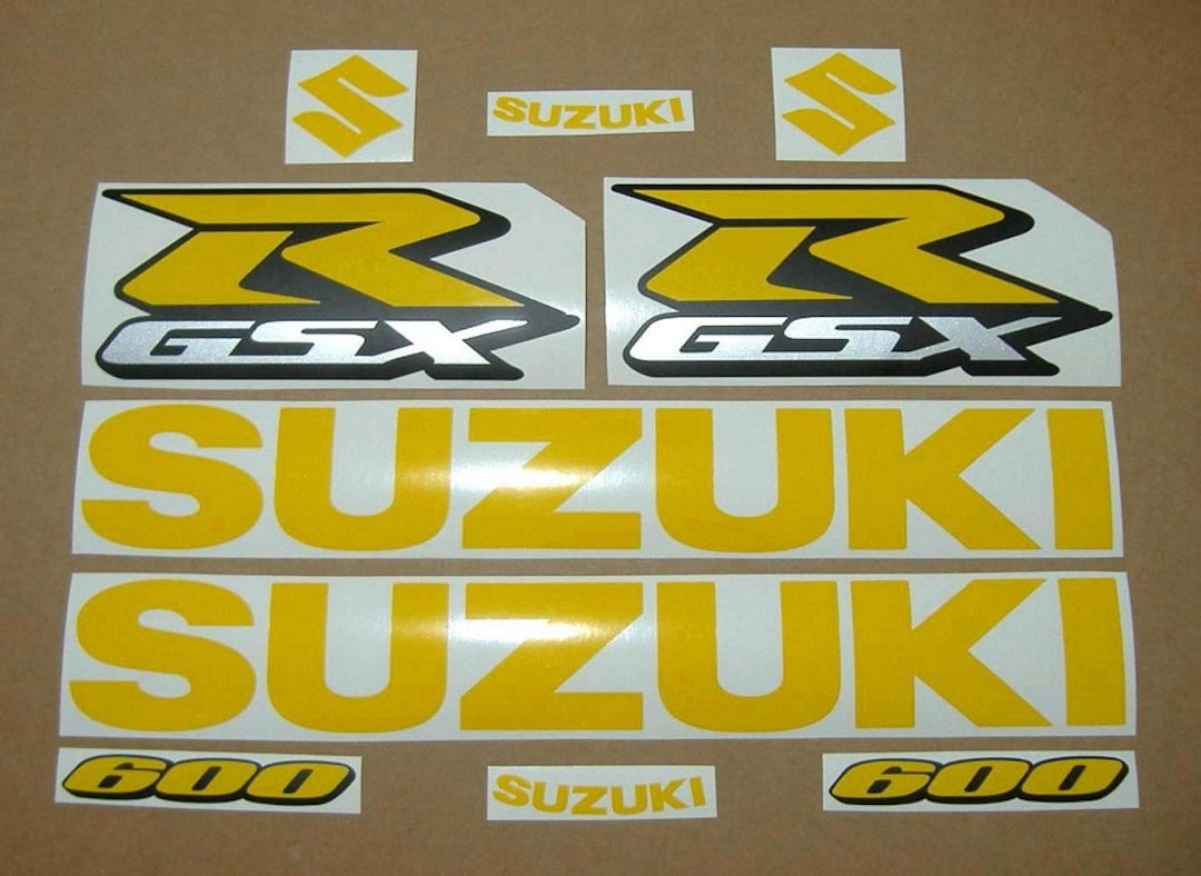 Suzuki GSX-R 600 /750 /1000 Custom Yellow Replacement Decals Stickers ...