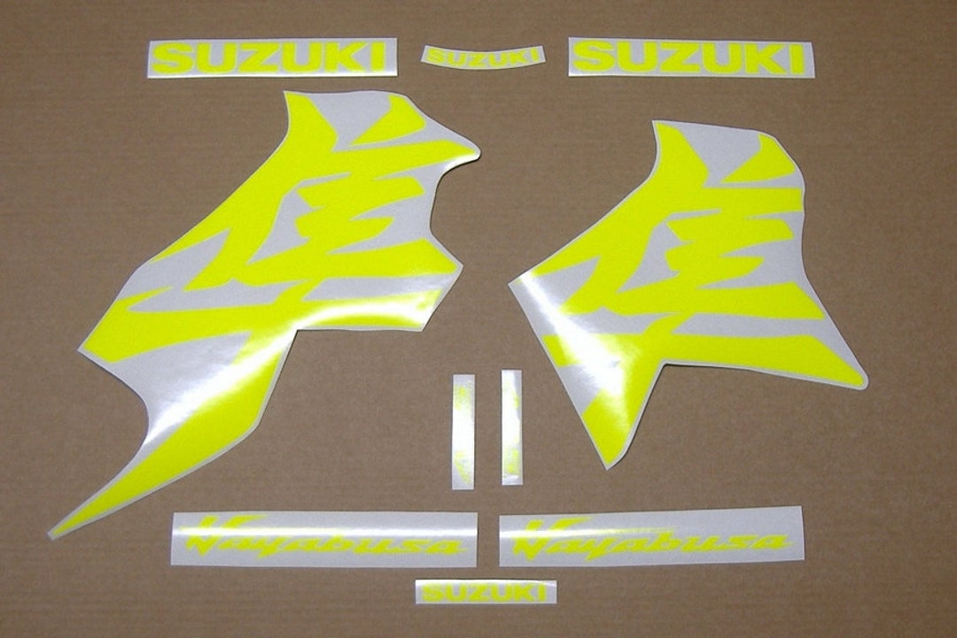 Suzuki Hayabusa 2021 Custom Neon Yellow Color Decals Set Stickers ...
