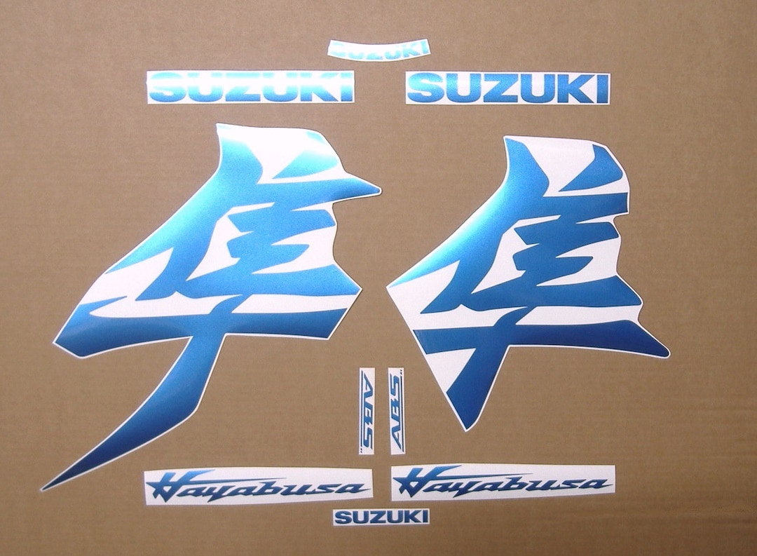 Suzuki Hayabusa 2021 - Onwards Custom Pearl Blue Color Decals Set ...