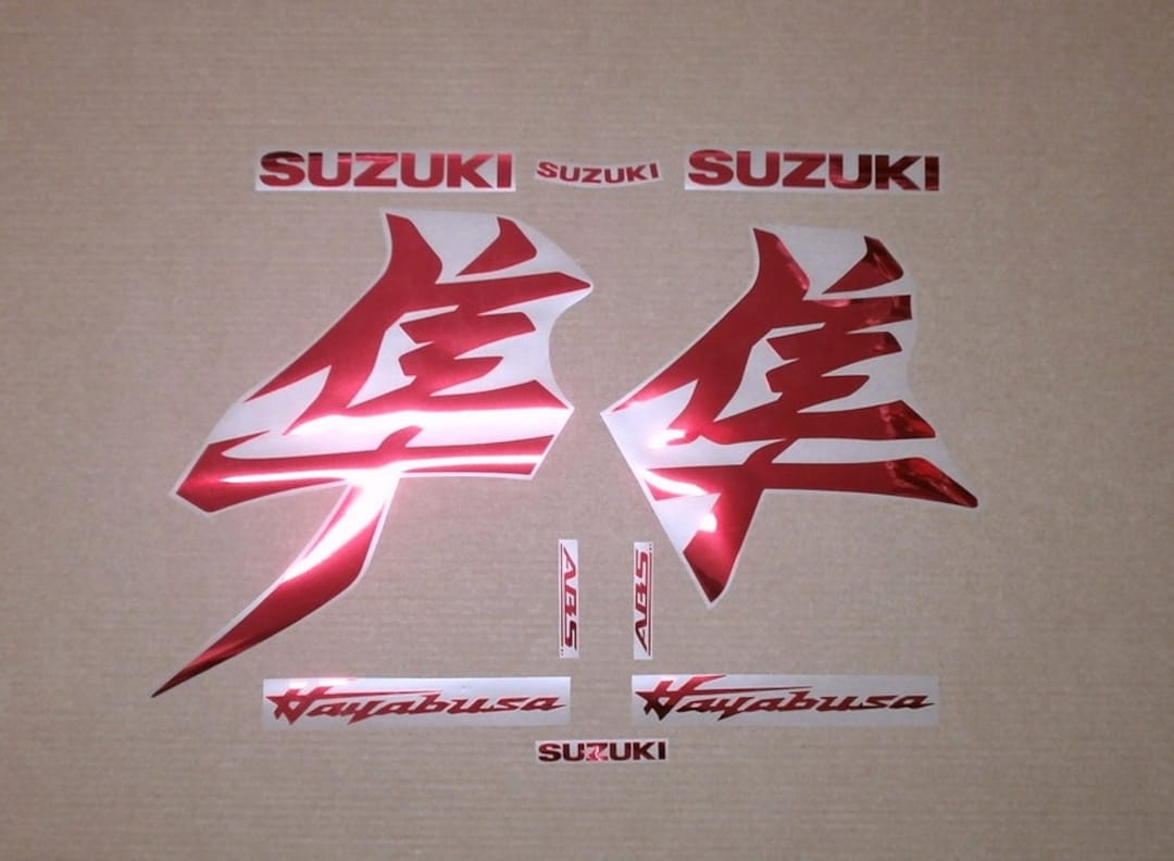 Suzuki Hayabusa 2021 Onwards Custom Chrome Red Color Replacement Decals ...