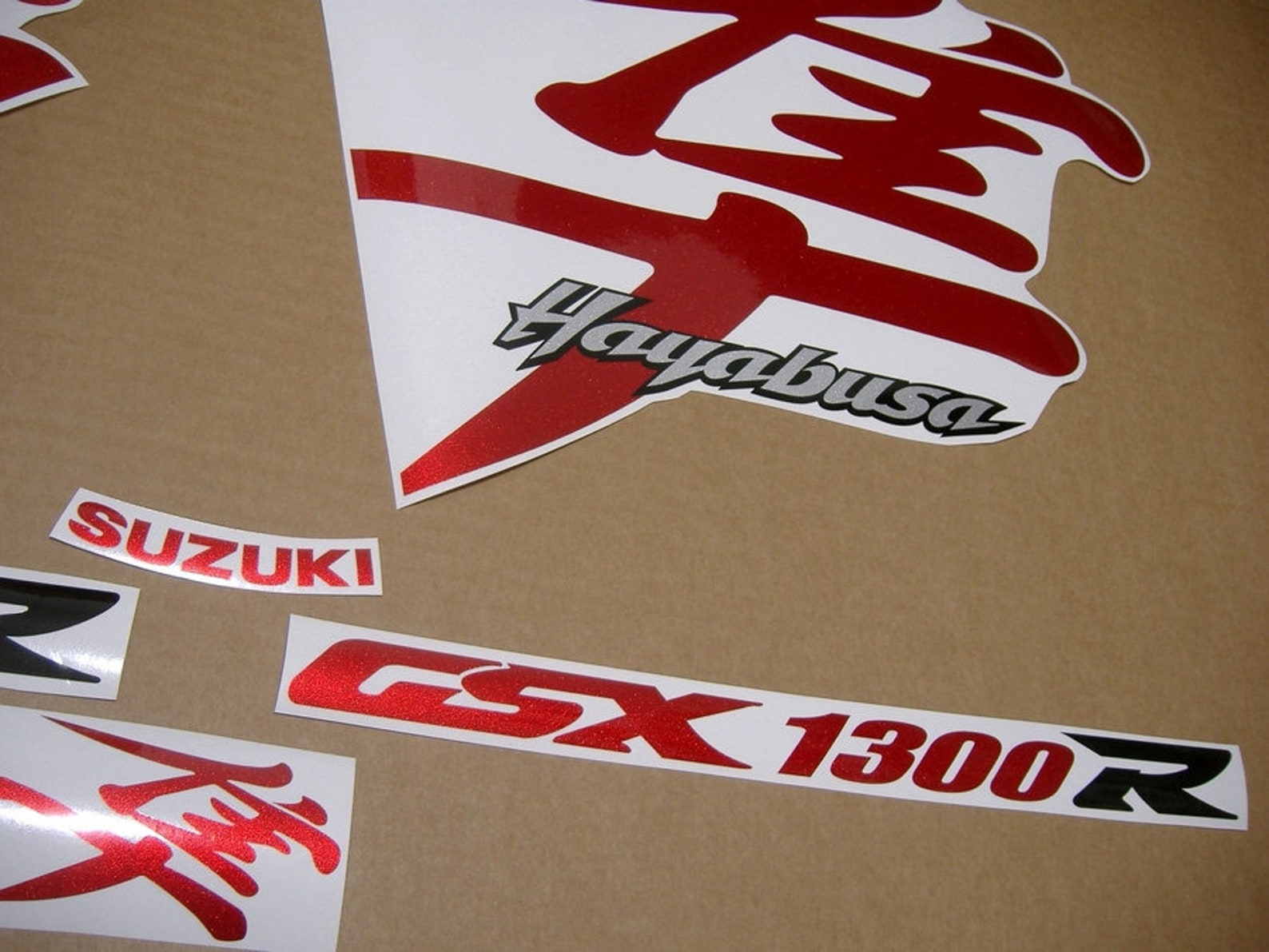 Suzuki Hayabusa GSX1300R Pearl Metallic Red Custom Replacement Decals ...