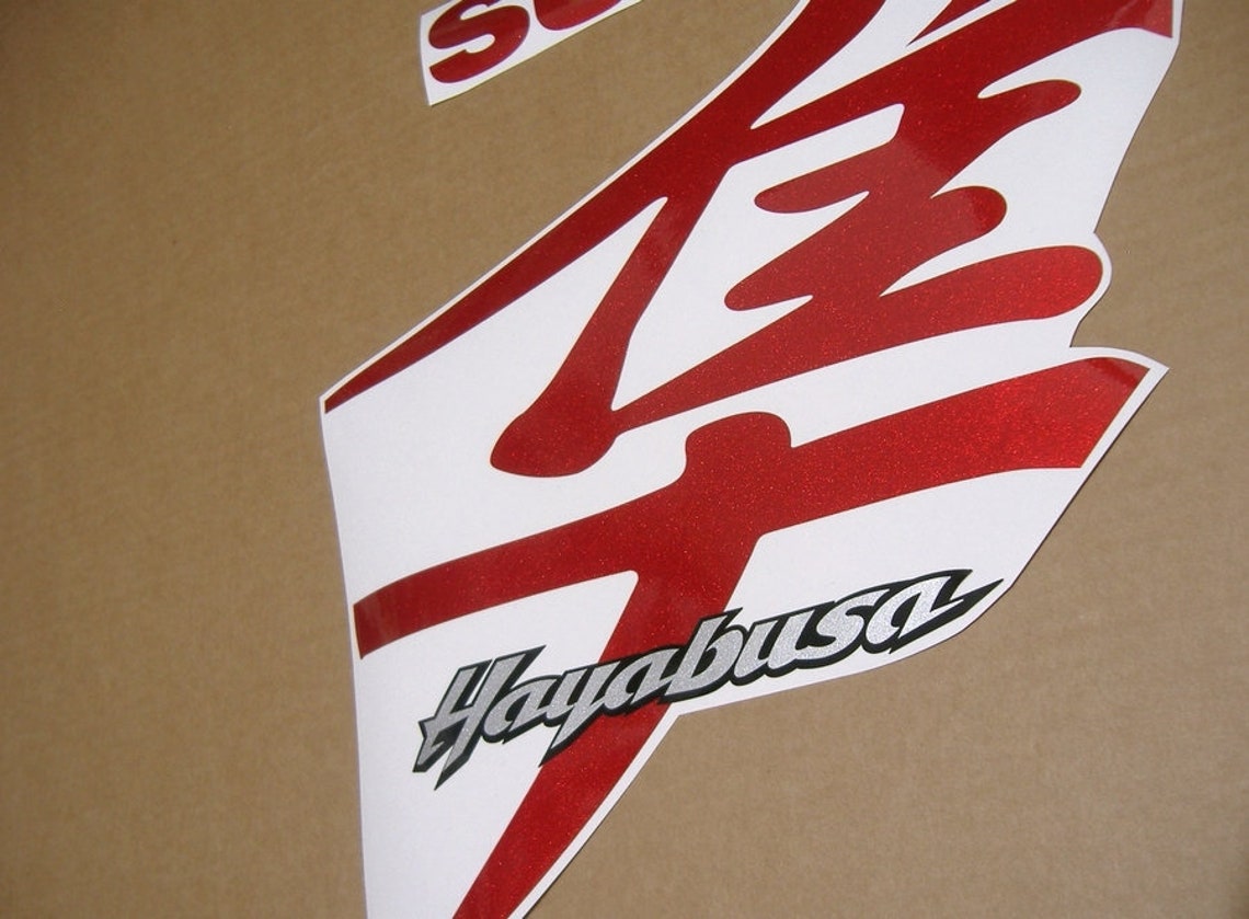 Suzuki Hayabusa GSX1300R Pearl Metallic Red Custom Replacement Decals ...