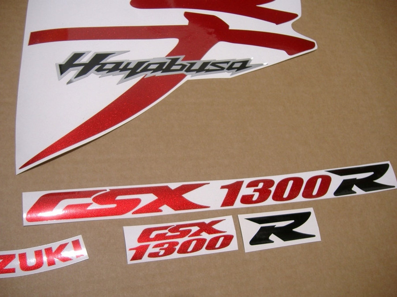 Suzuki Hayabusa GSX1300R Pearl Metallic Red Custom Replacement Decals ...
