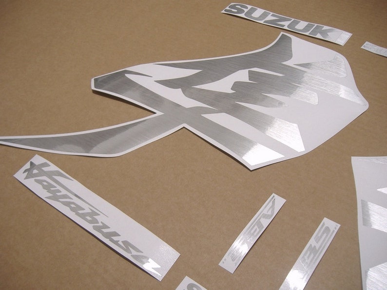 Suzuki Hayabusa 2021-onwards Custom Brushed Aluminium Color Decals Set ...