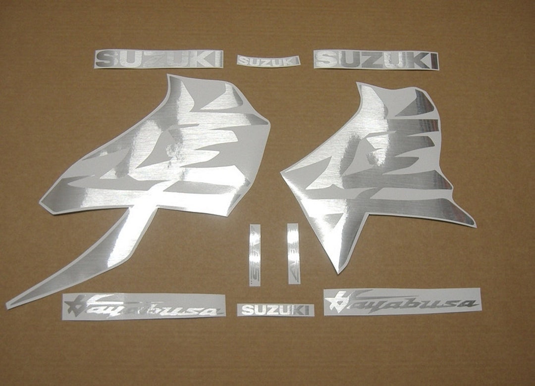 Suzuki Hayabusa 2021-onwards Custom Brushed Aluminium Color Decals Set ...